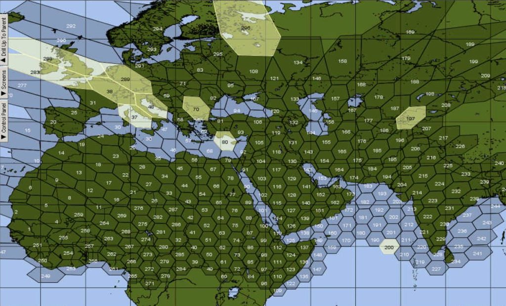 Thuraya spot beam coverage - C5IS